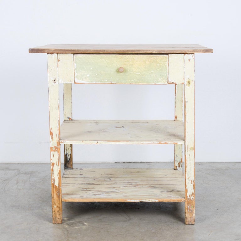 Antique Central European Wooden Side Table at 1stDibs
