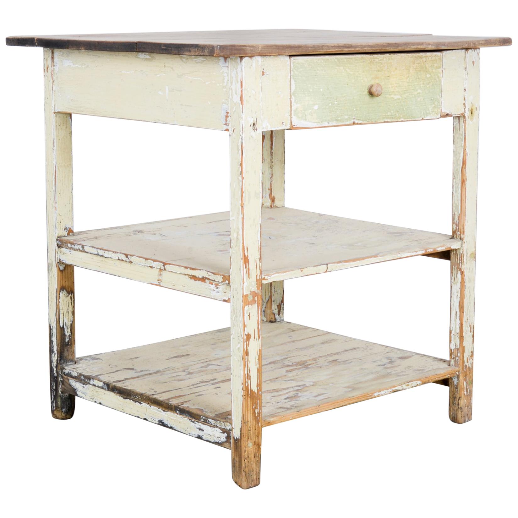 Antique Central European Wooden Side Table at 1stDibs