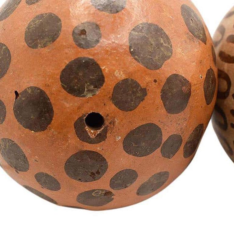 Antique Ceramic Egg Shape Native American Hand Decorated Seed Pots, Set ...