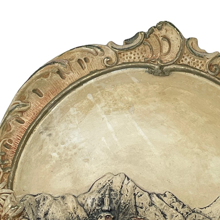 Antique Ceramic Majolica Josef Strnact Wall Plate with Landscape ...