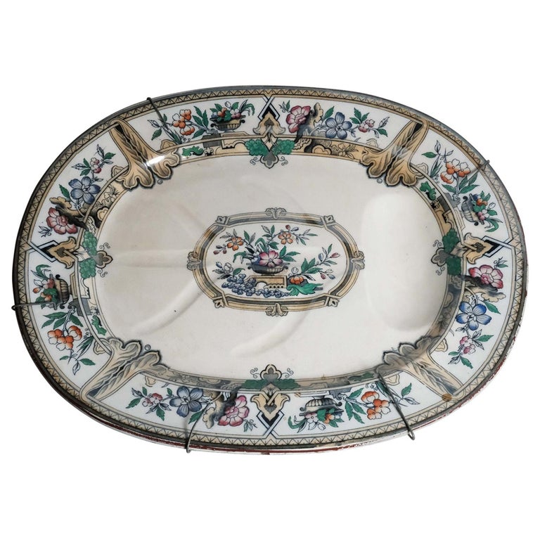 Antique Ceramic Meat Plate For Sale at 1stDibs