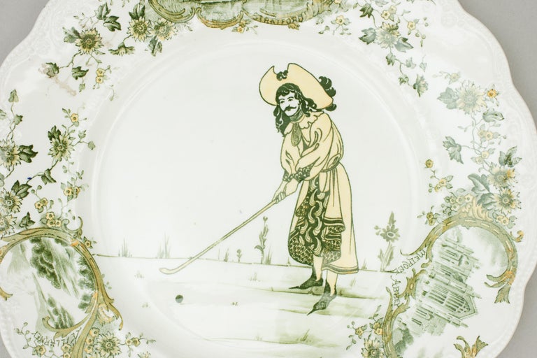 Antique Golf, Ceramic Plate with Golf Scene, Royal Doulton at 1stDibs