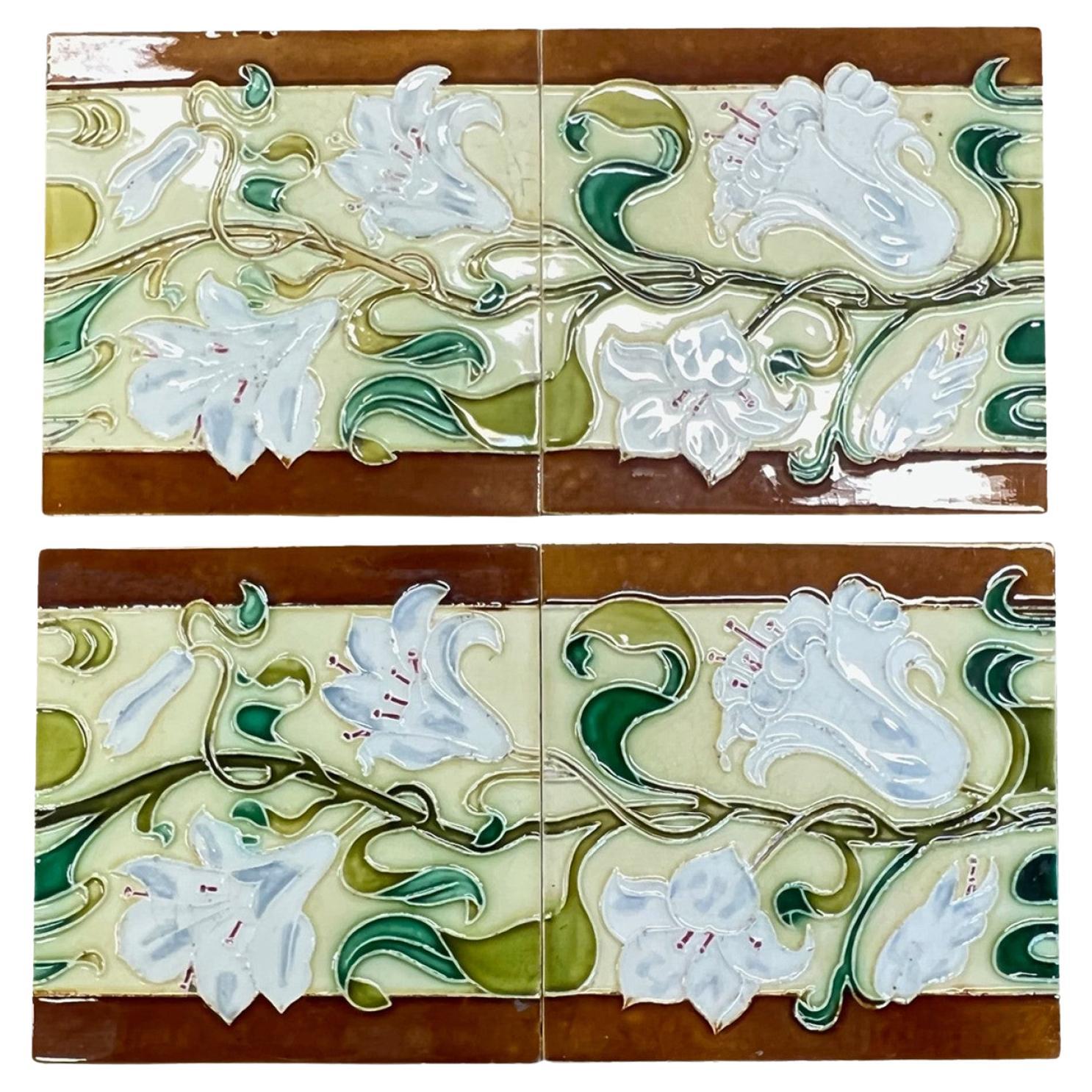 1 of the 36 Unique Antique Tiles, Societe Morialme circa 1920, Belgium ...