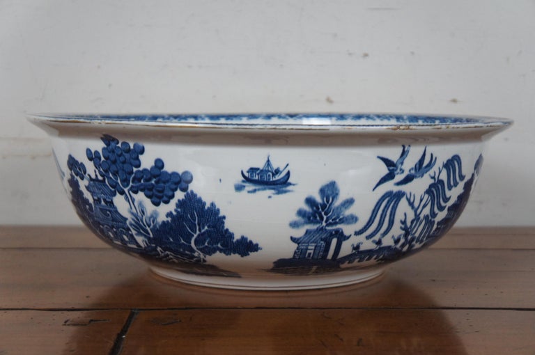 Antique Cetem Ware Blue Willow Wash Bowl and Pitcher C.T. Maling and ...