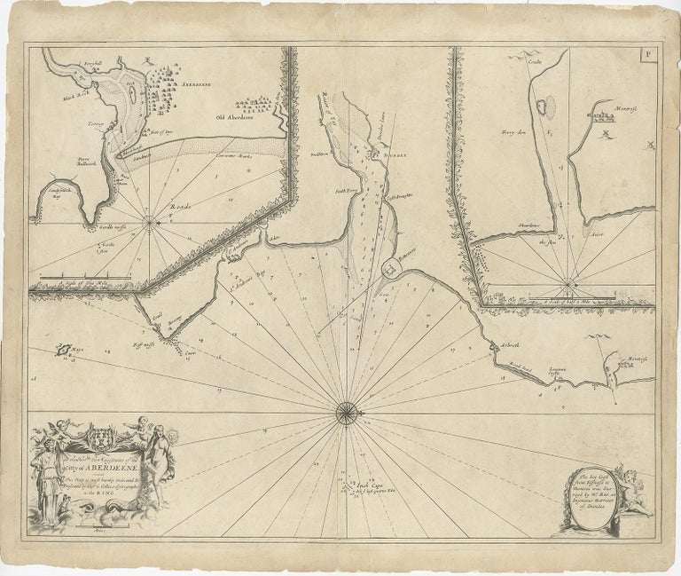 Antique Chart of Dundee, Aberdeen and Montrose in Scotland, C.1774 For ...