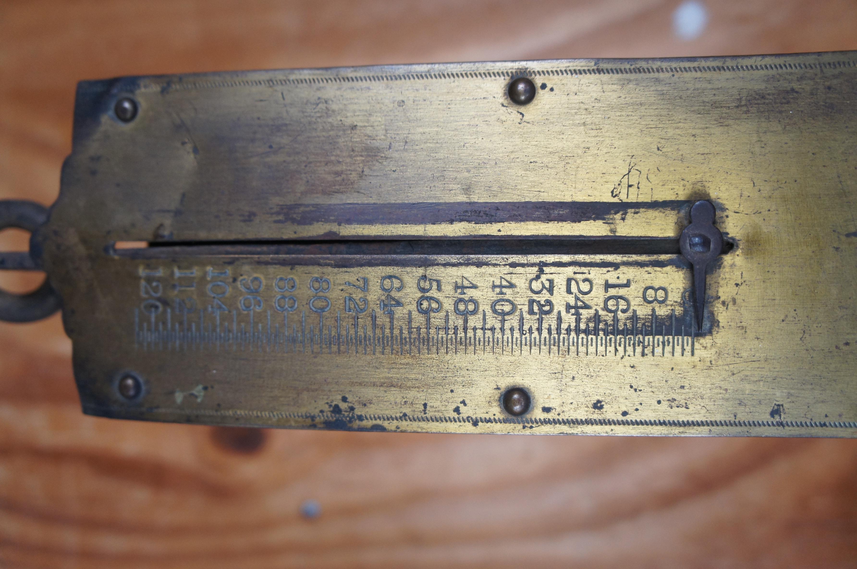 Antique Chatillons Brass Spring Balance 120lb Industrial Farm Scale New ...