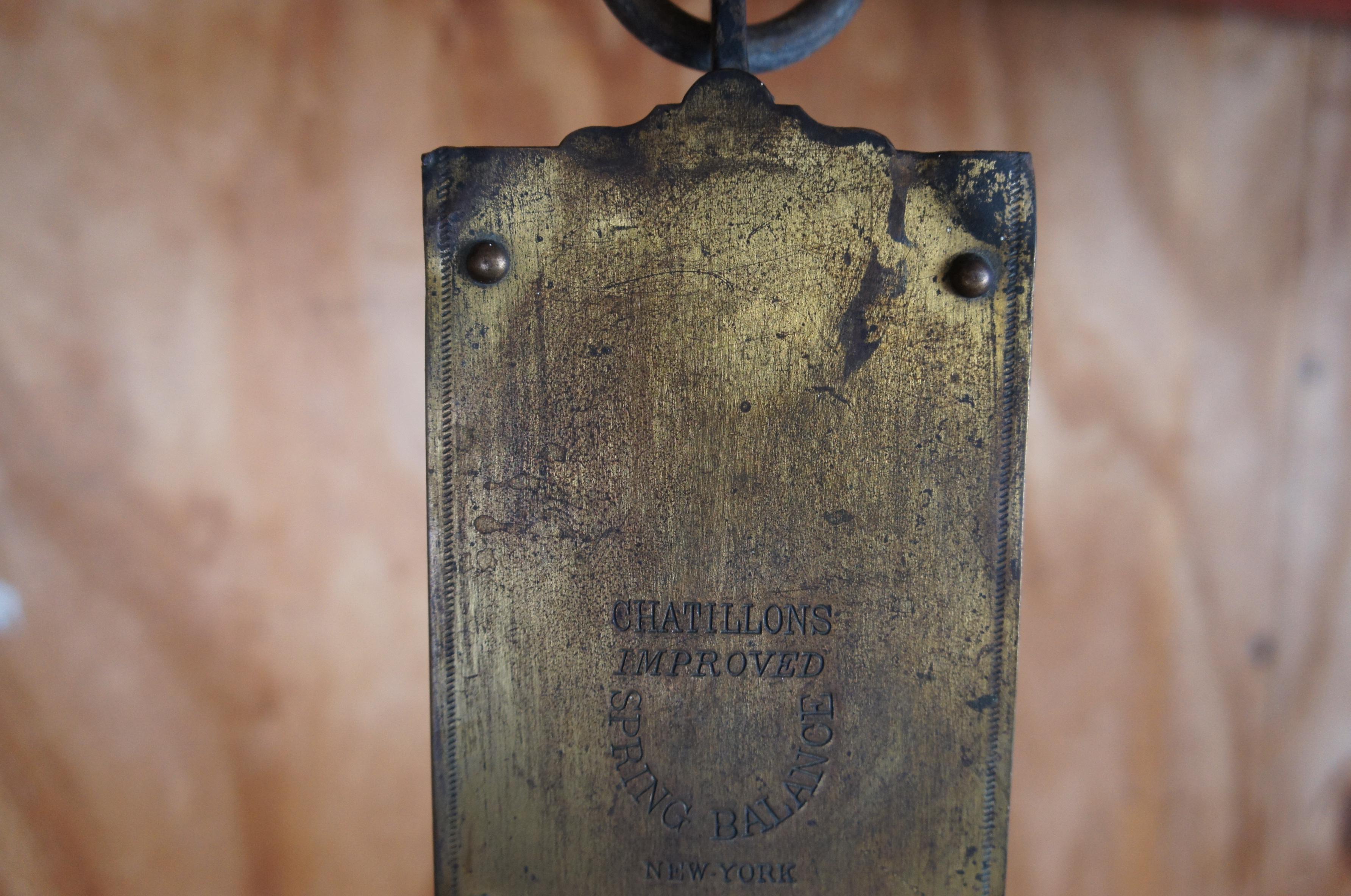 Antique Chatillons Brass Spring Balance 120lb Industrial Farm Scale New ...