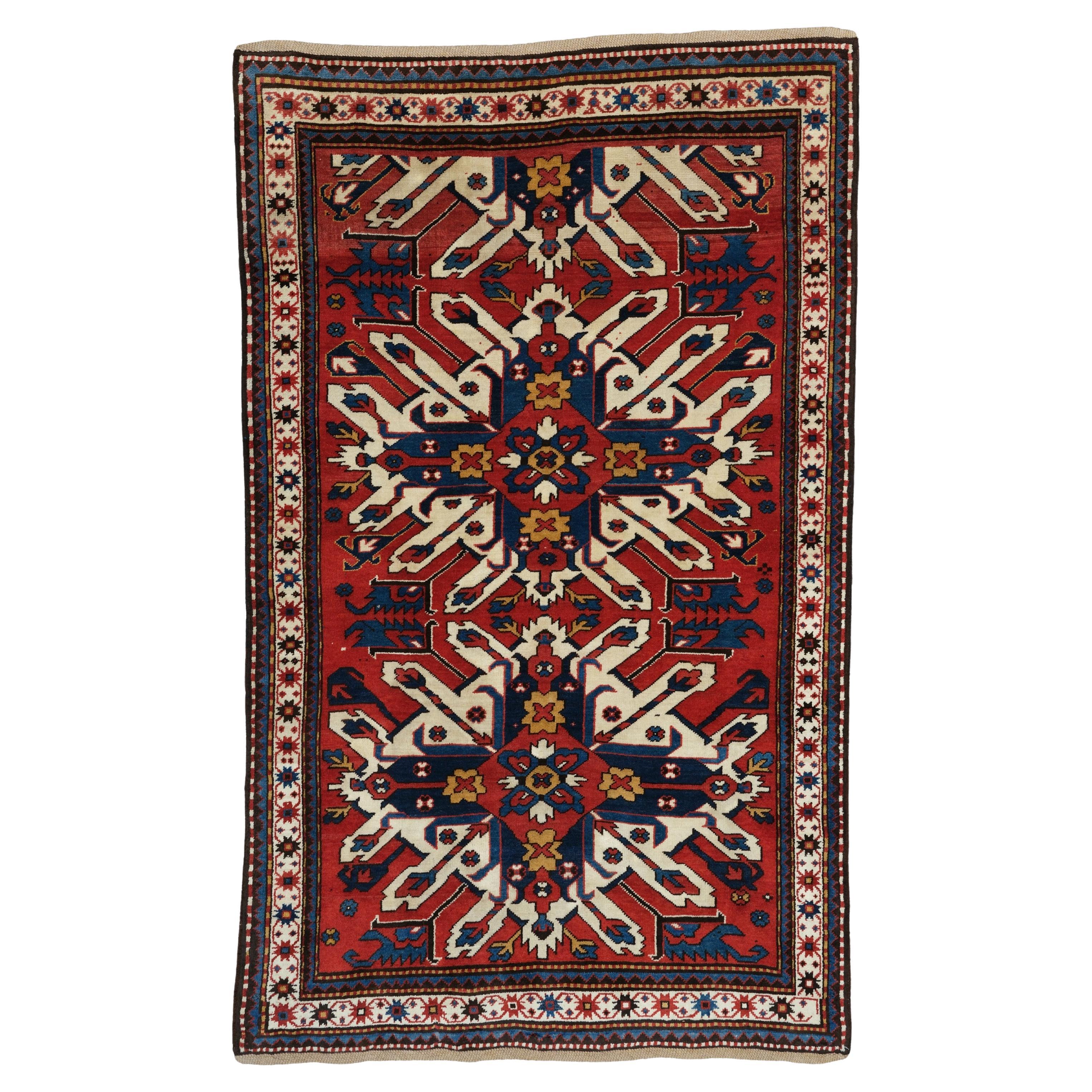 Antique Caucasian Chelaberd Eagle Kazak Rug at 1stDibs