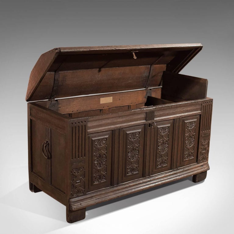 Antique Chest, Oak Ships Trunk, Late 17th Century at 1stDibs