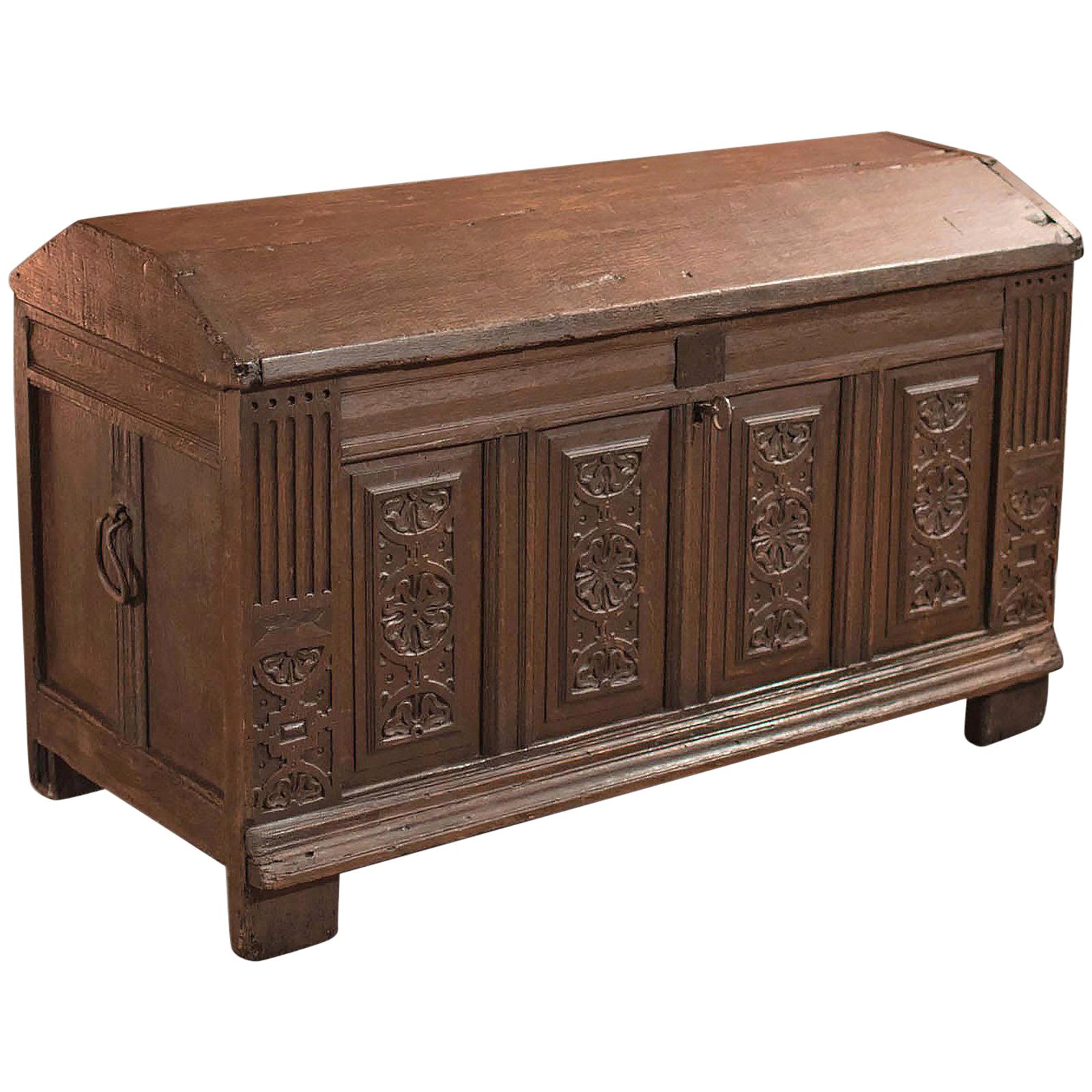 Antique Chest, Oak Ships Trunk, Late 17th Century at 1stDibs