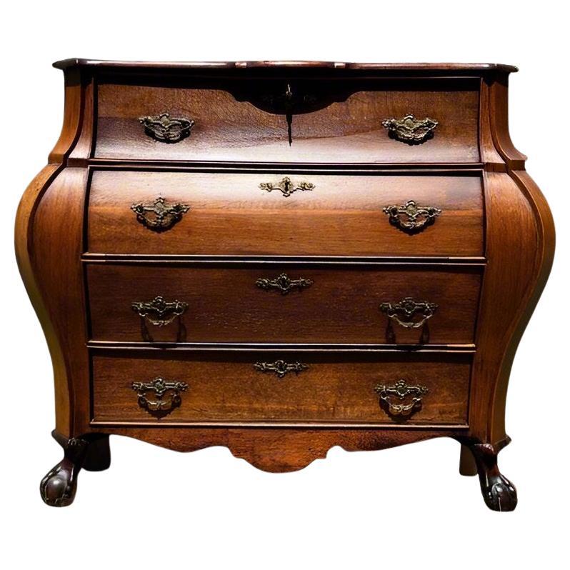 Antique chest of drawers Netherlands 19th century Neo-Baroque Solid oak ...