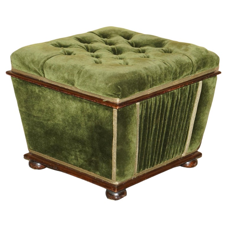 Antique Chesterfield Regency circa 1820 Ottoman Stool Footstool with ...