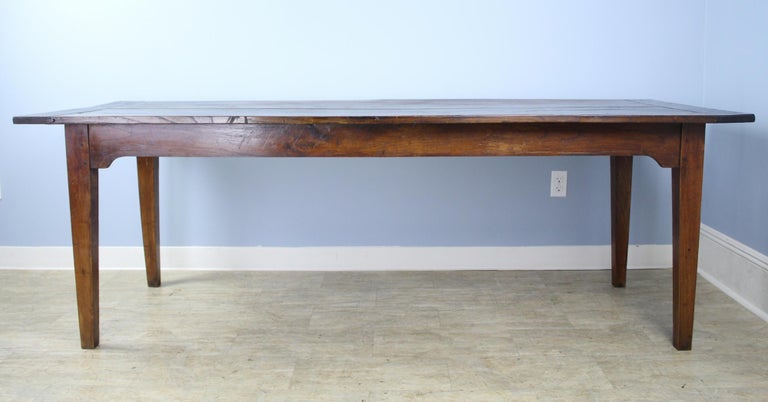Antique Chestnut Farm Table with Breadboard Ends at 1stDibs