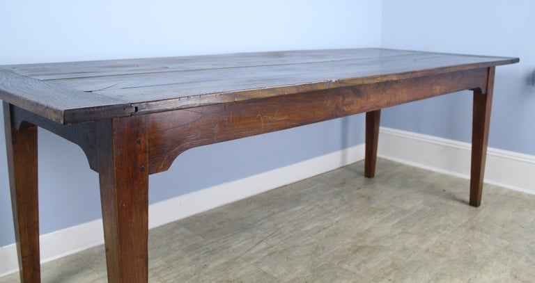 Antique Chestnut Farm Table with Breadboard Ends at 1stDibs
