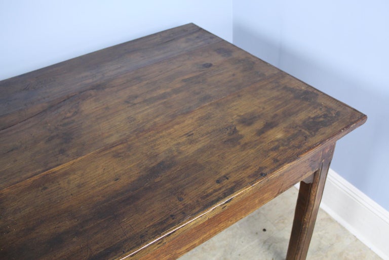 Antique Chestnut Farm Table with Decorative Edge at 1stDibs