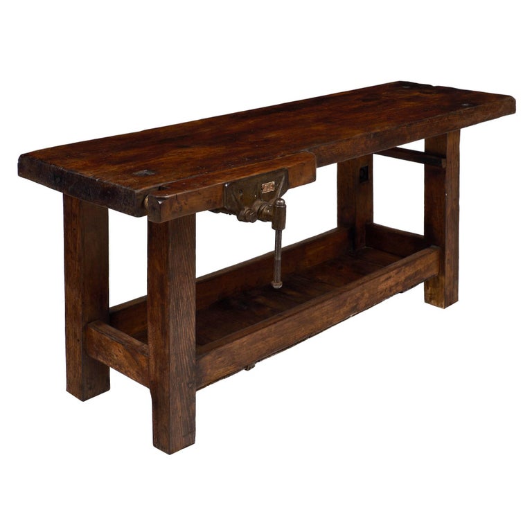 Antique Chestnut French Workbench at 1stDibs