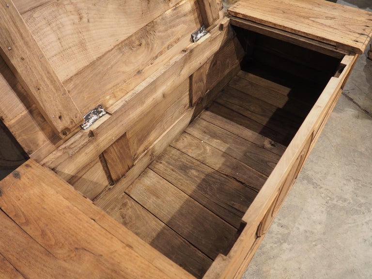 Antique Chestnut Wood Trunk from Brittany, France, Circa 1860 For Sale ...