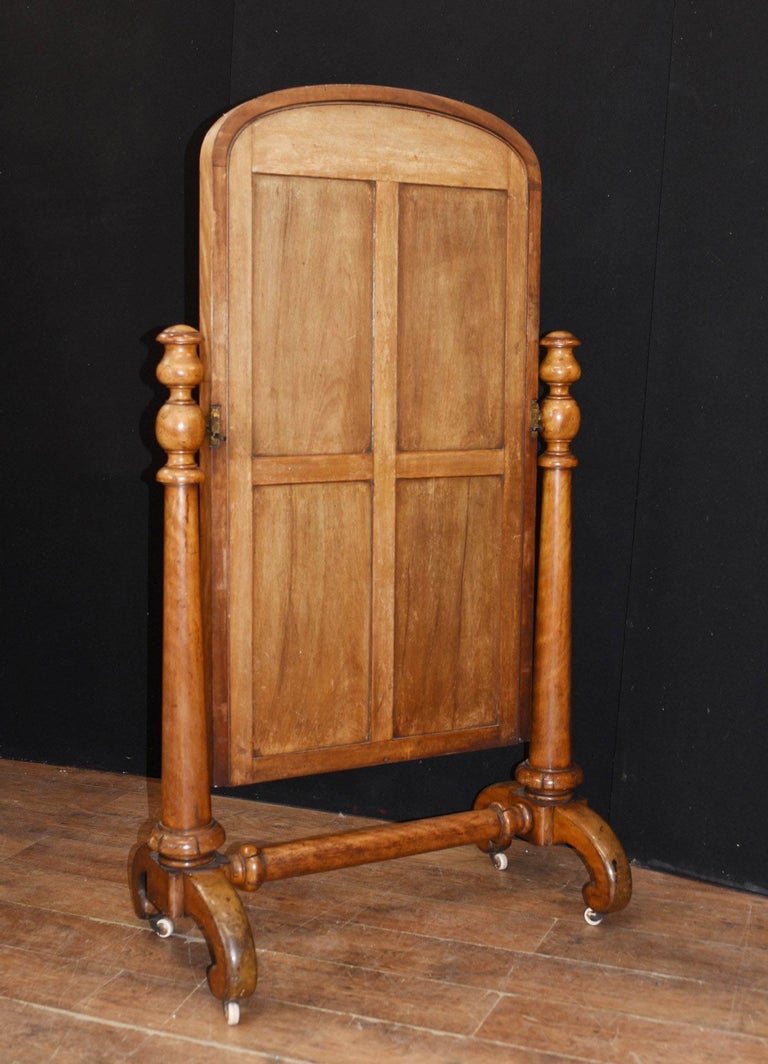 Antique Cheval Mirror, French Birds Eye Maple 1860 For Sale at 1stDibs