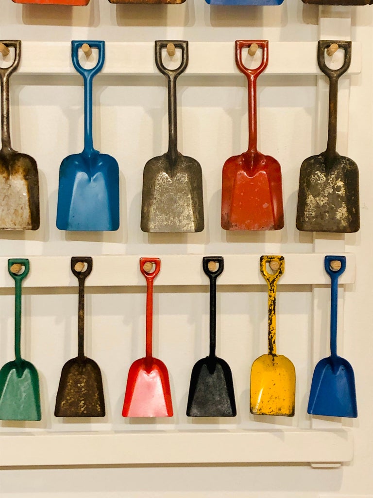 Antique Child's Toy Metal Beach Sand Shovel Display, 25 Shovels Custom ...