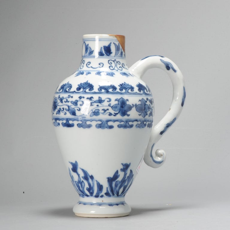 Antique Chinese 17C Chongzhen Period Chinese Porcelain Ewer Floral ...