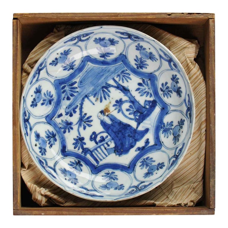 Antique Chinese 17C Porcelain Ming/Transitional Kraak Literati dish For ...