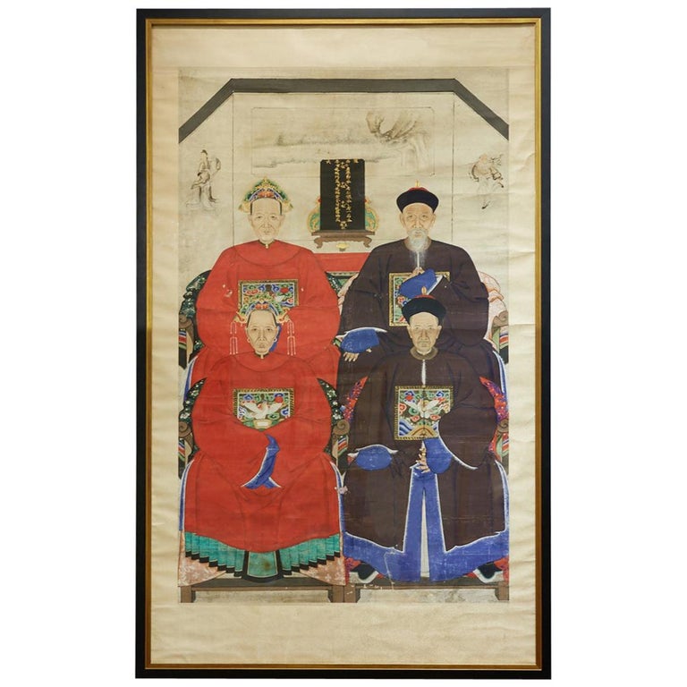 Antique Chinese Ancestral Portrait For Sale at 1stDibs