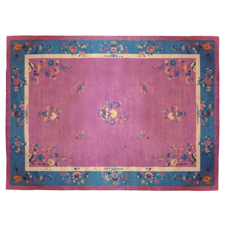 Antique Chinese Art Deco Oriental Rug in Room Size W Art Deco Motifs ...