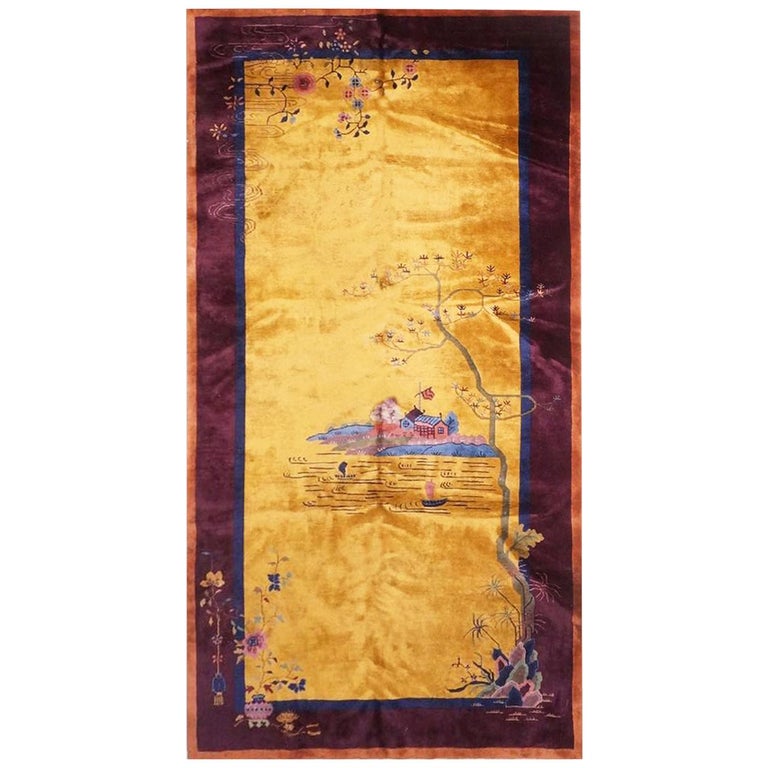 Antique Chinese, Art Deco Rug For Sale at 1stDibs