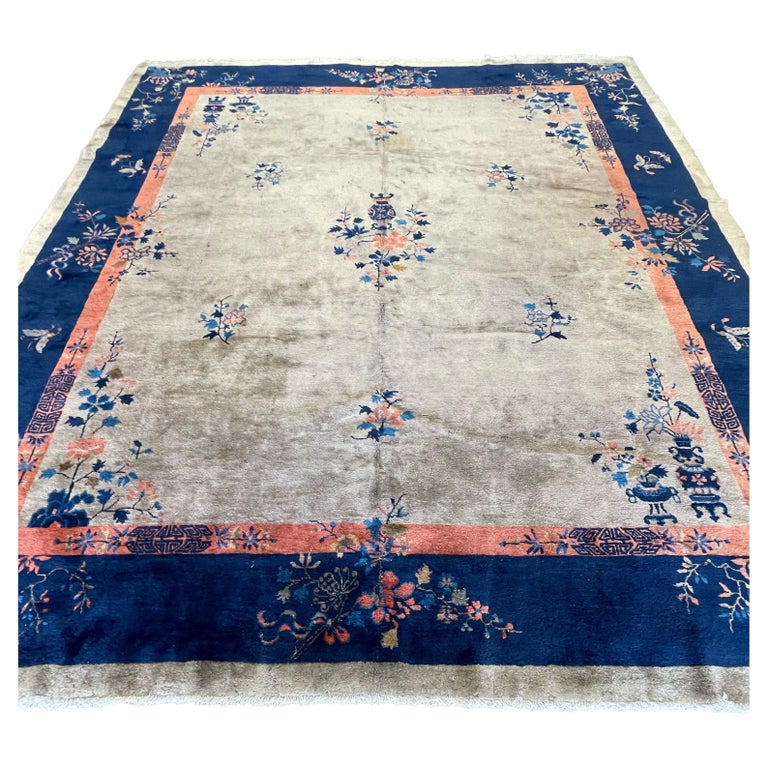 Antique Chinese Art Deco Rug, Circa 1920 For Sale at 1stDibs