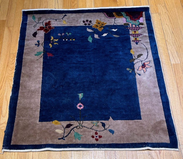 Antique Chinese Art Deco Rug, circa 1920 For Sale at 1stDibs