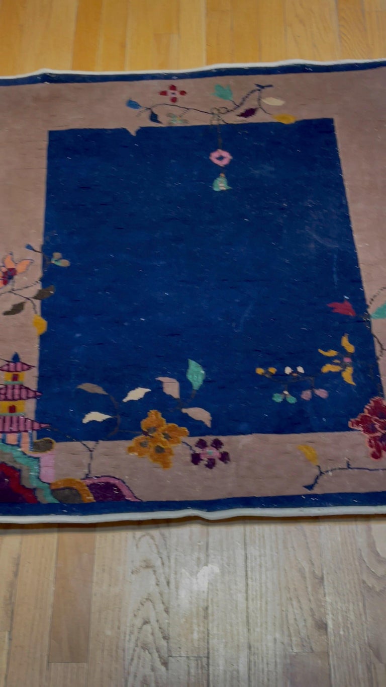 Antique Chinese Art Deco Rug, circa 1920 For Sale at 1stDibs