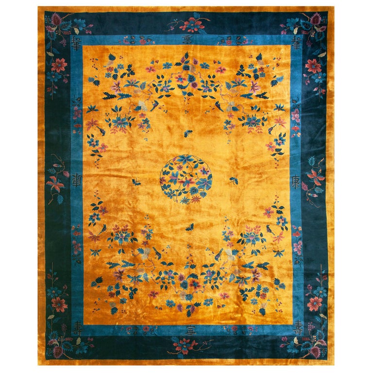 Antique Chinese Art Deco Rug For Sale at 1stDibs
