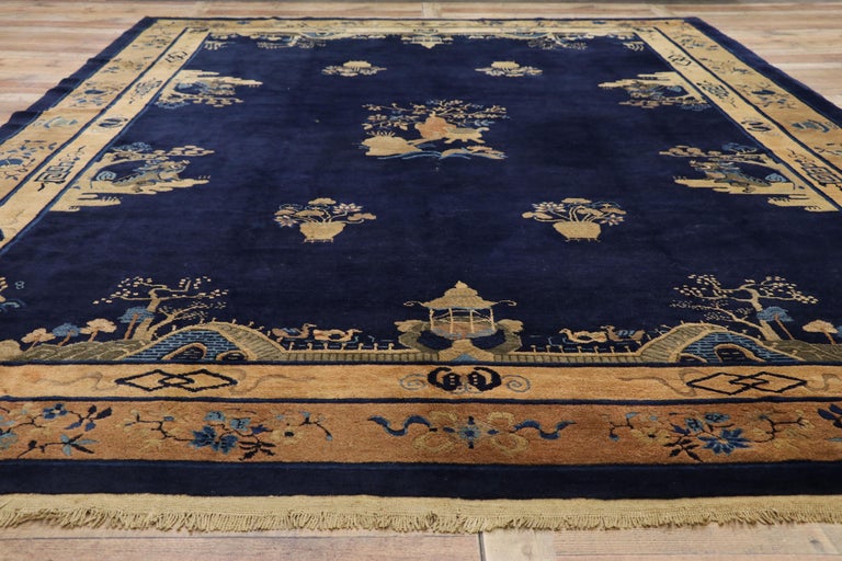 Antique Chinese Peking Rug with Landscape Scenes and Chinoiserie Style ...