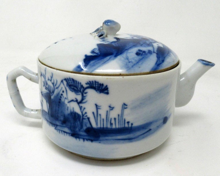 Antique Chinese Blue White Qing Dynasty and English Flo Blue Victorian ...