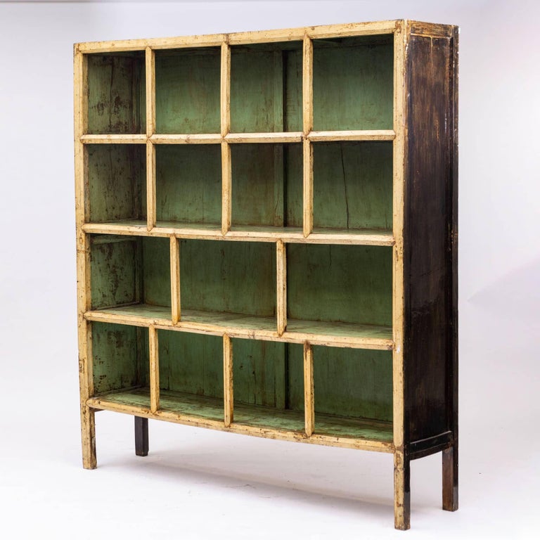Antique Chinese Bookcase in Original Lacquer For Sale at 1stDibs