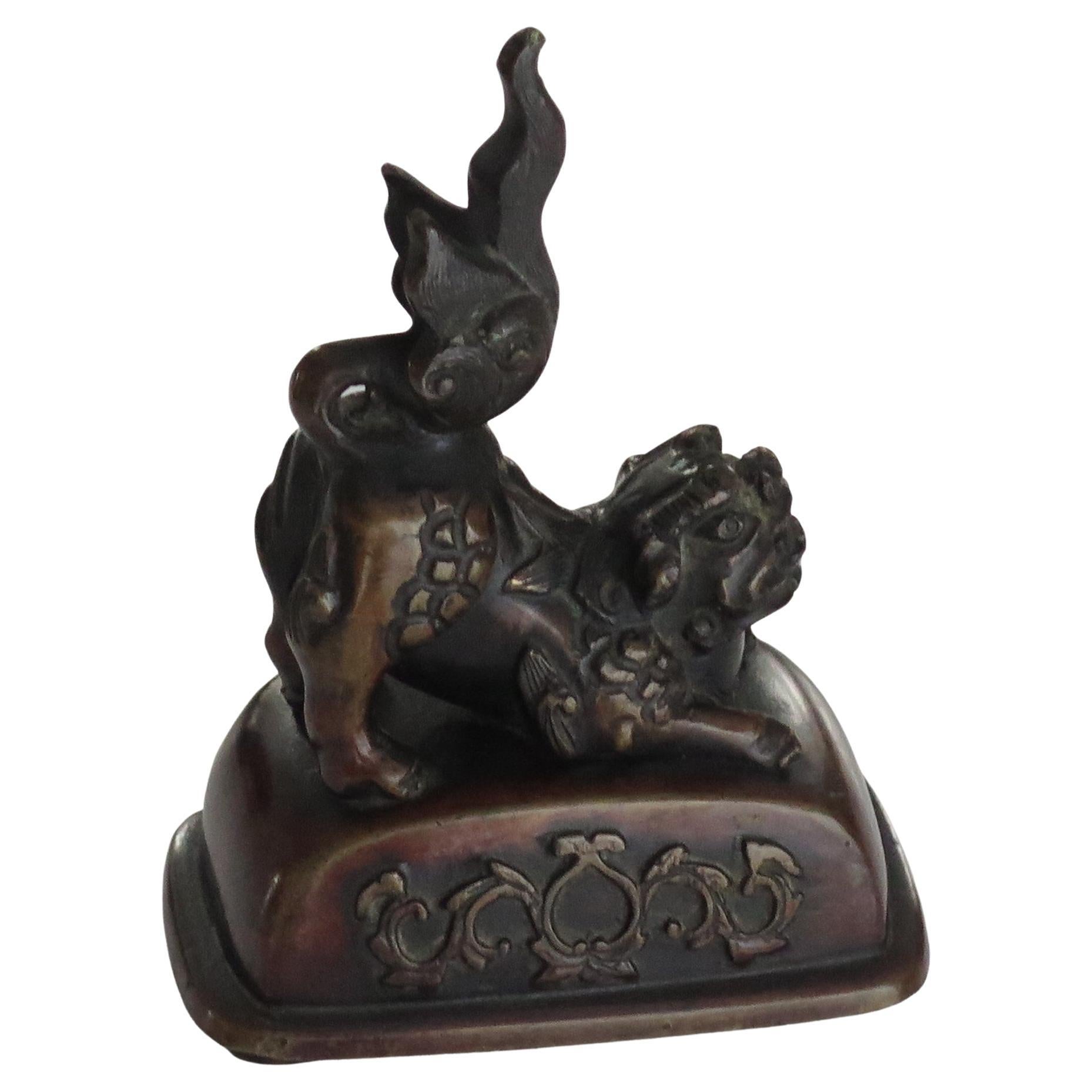 19th Century Bronze Asian Urn Censor with Foo Dog and Elephant Motif at ...