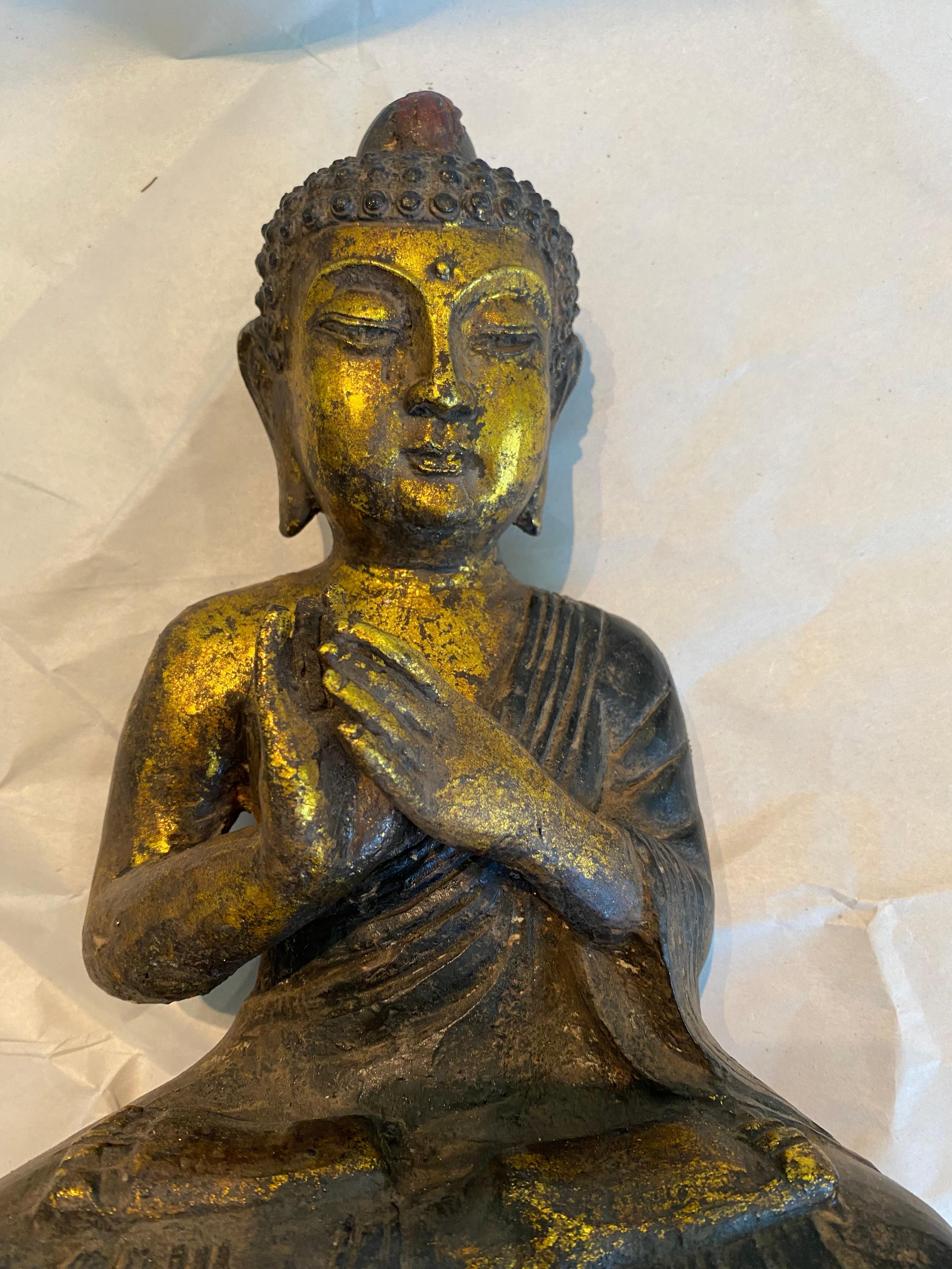 Antique Chinese Bronze Teaching Buddha Gold Left For Sale at 1stDibs