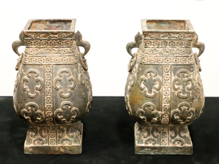 Antique Chinese Bronze Urns - Pair For Sale at 1stDibs