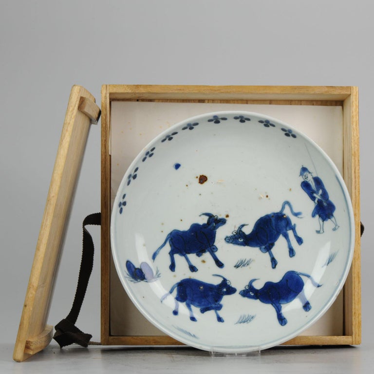 Antique Chinese circa 1600-1640 C Porcelain China Plate Cows and ...