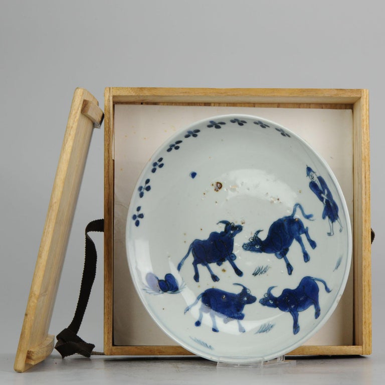 Antique Chinese circa 1600-1640 C Porcelain China Plate Cows and ...