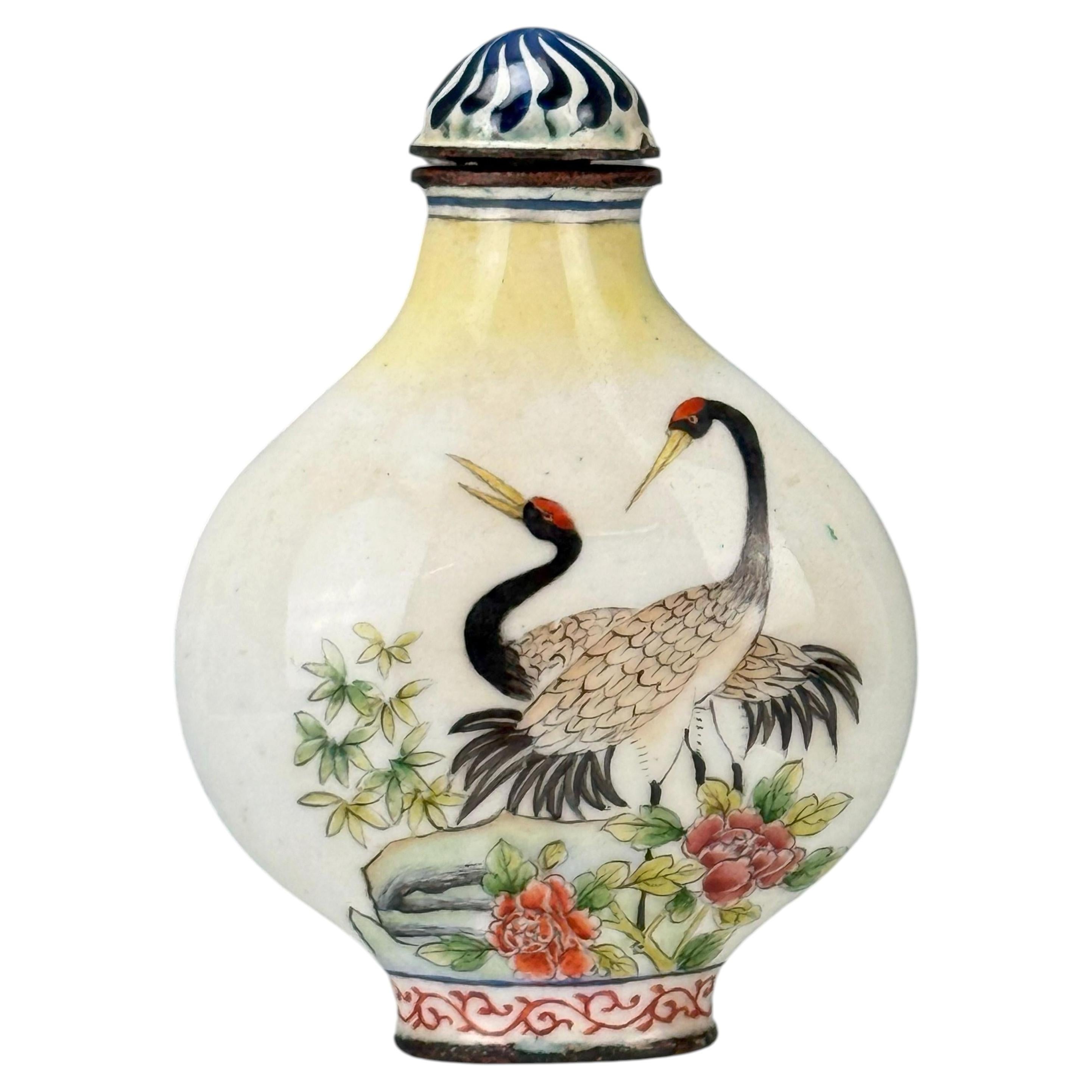 Chinese Export Snuff Bottle in Overlay Cameo Glass Finely Carved, circa ...
