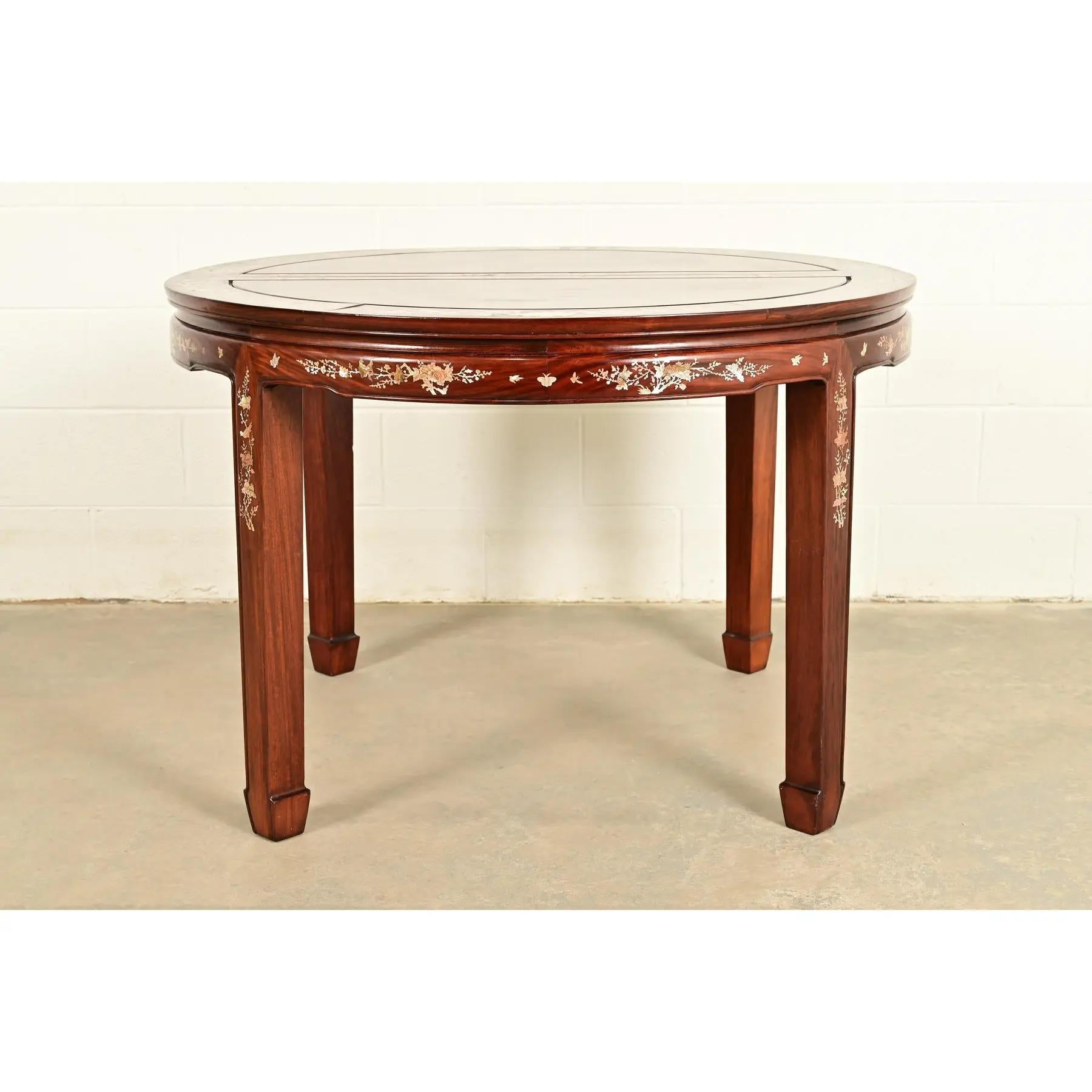 Antique Chinese Carved Rosewood Extension Dining Table For Sale at 1stDibs