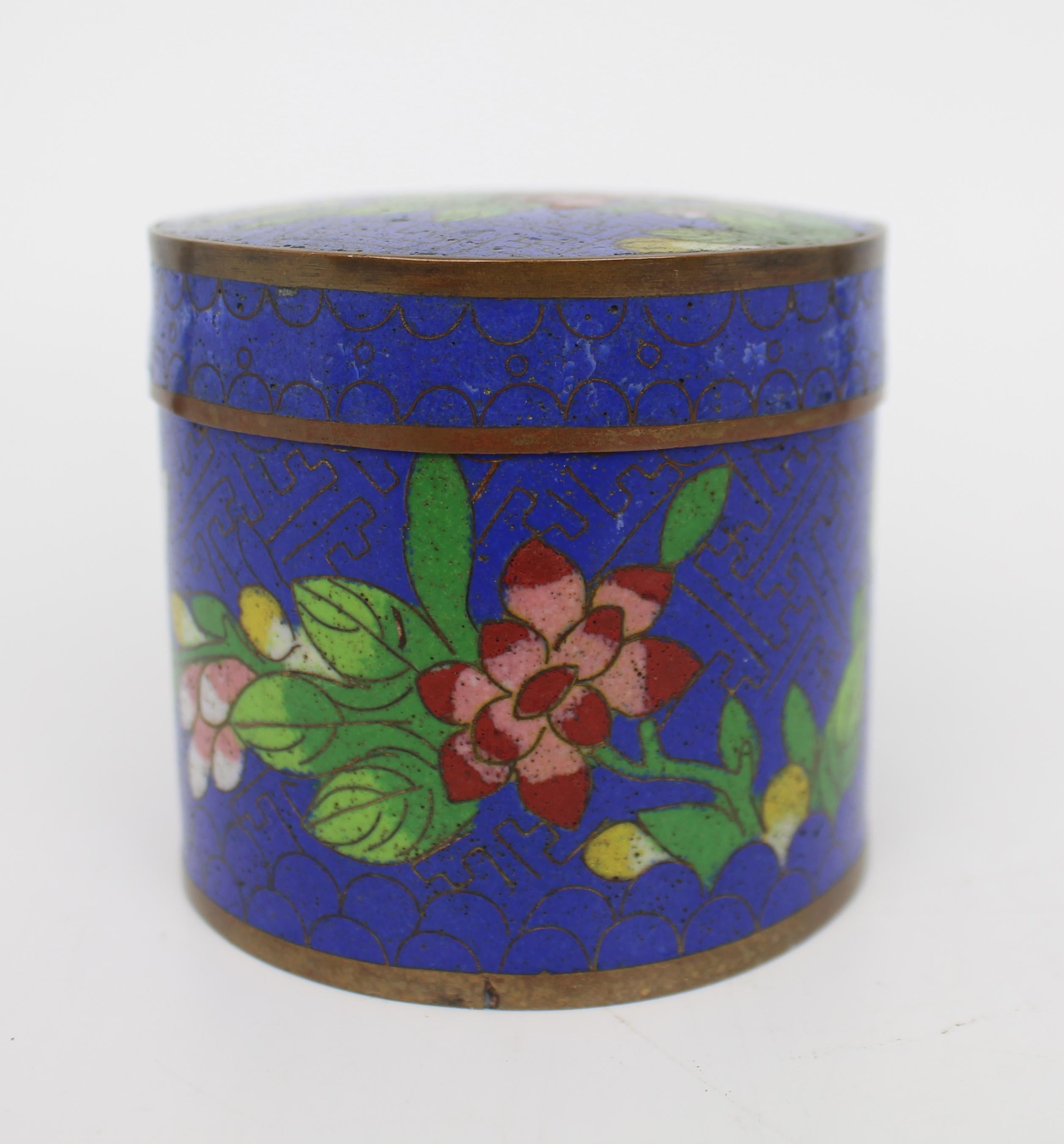 Antique Chinese Cloisonné Enamel Lidded Box For Sale at 1stDibs ...