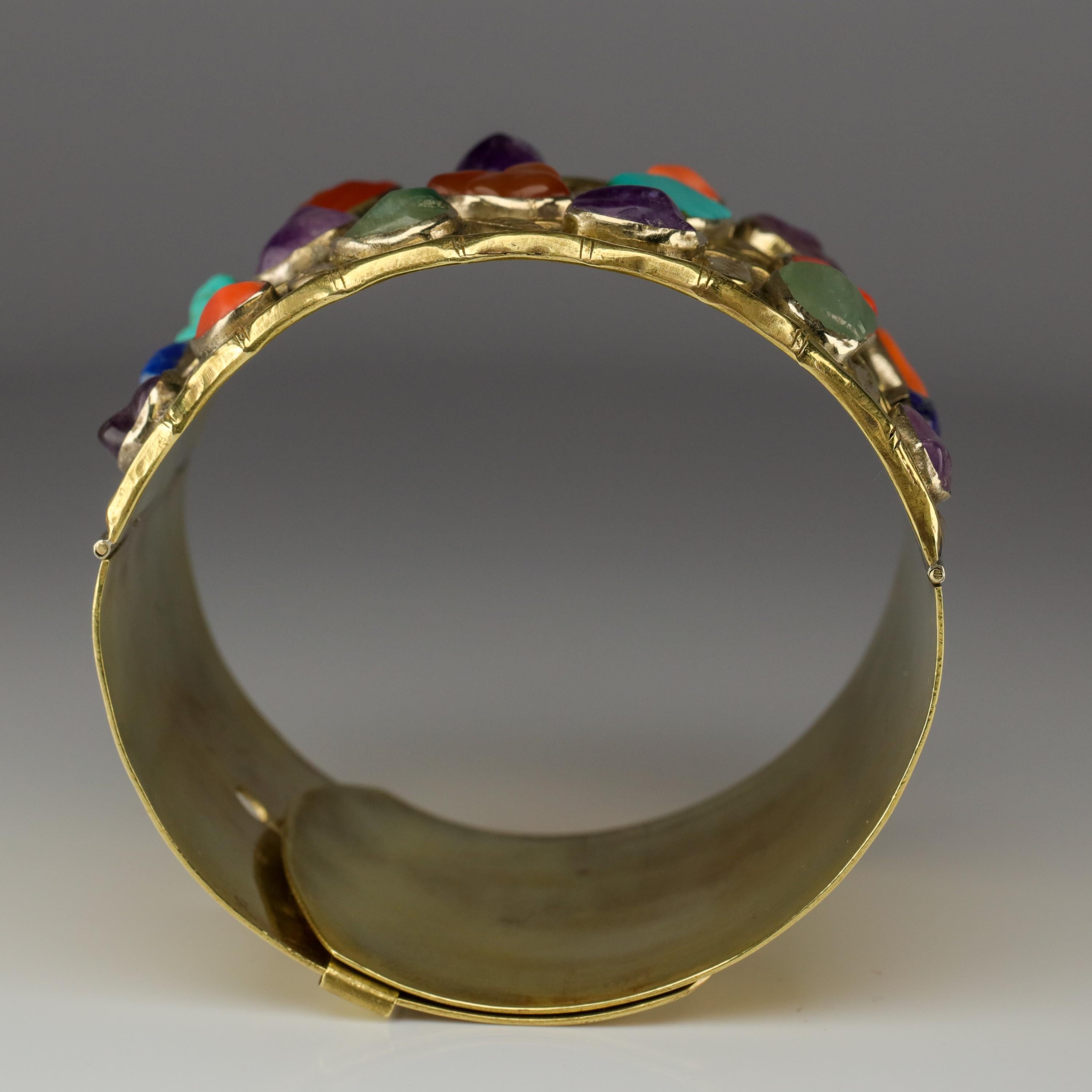 Antique Chinese Cuff Engraved and Gem Studded from Art Nouveau Era at ...