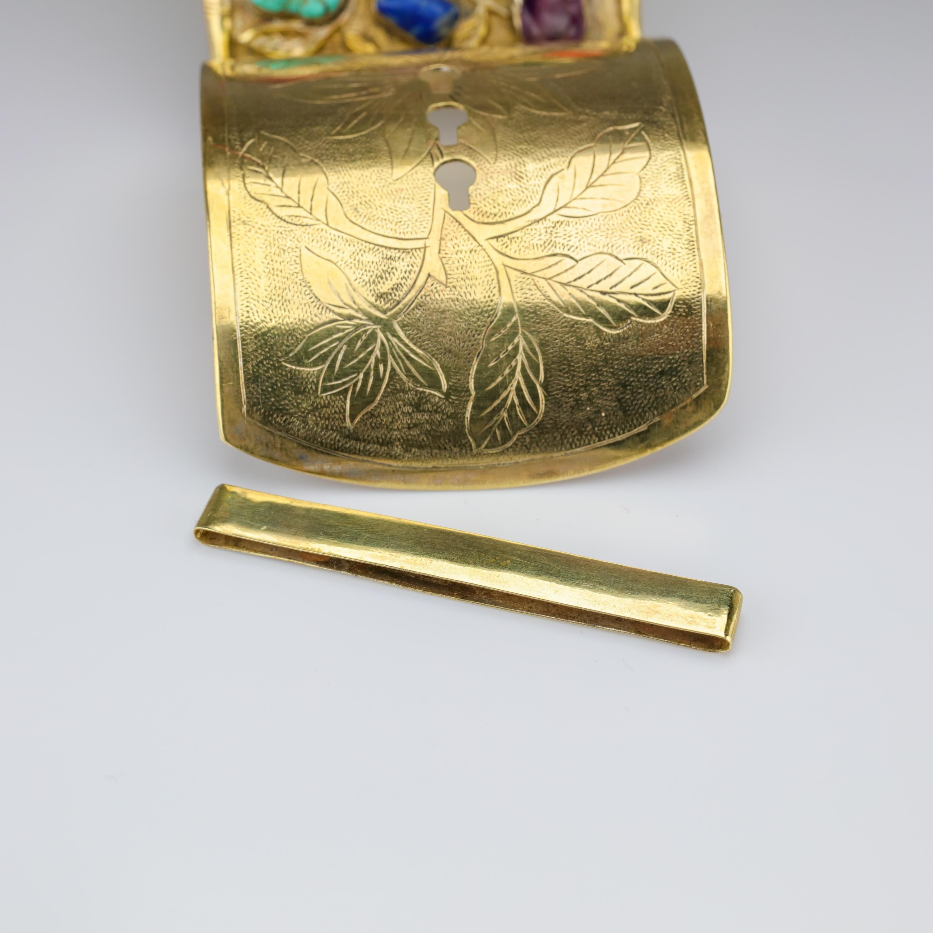 Antique Chinese Cuff Engraved and Gem Studded from Art Nouveau Era at ...