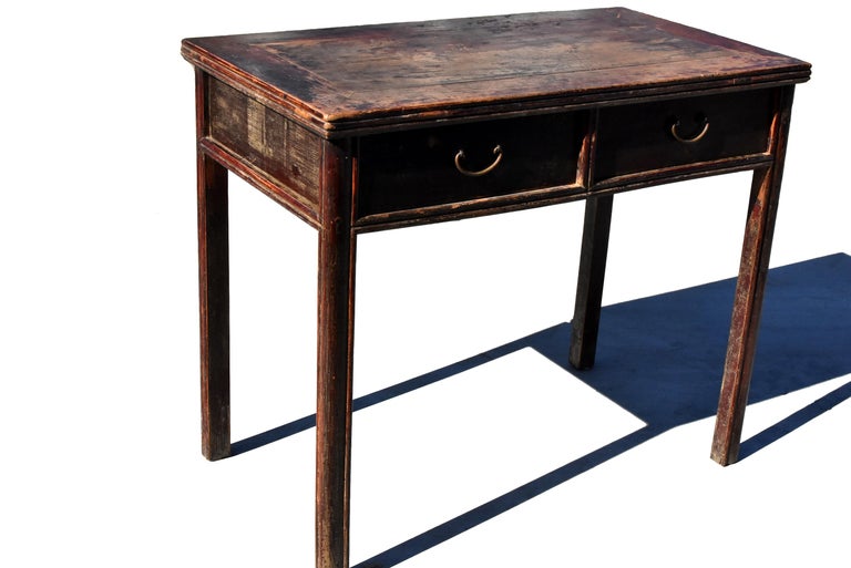 Antique Chinese Desk Ming Style Table Two Drawers at 1stDibs