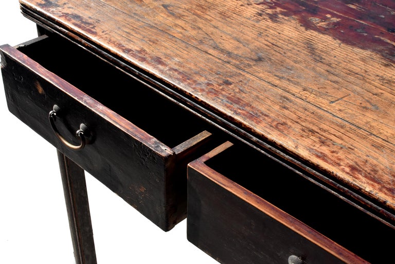 Antique Chinese Desk Ming Style Table Two Drawers at 1stDibs