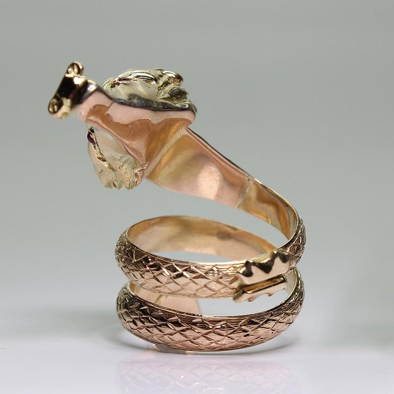 Antique Chinese Dragon 18 Karat Gold Ruby Ring at 1stDibs