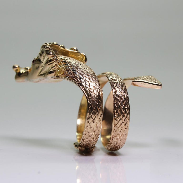 Antique Chinese Dragon 18 Karat Gold Ruby Ring at 1stDibs