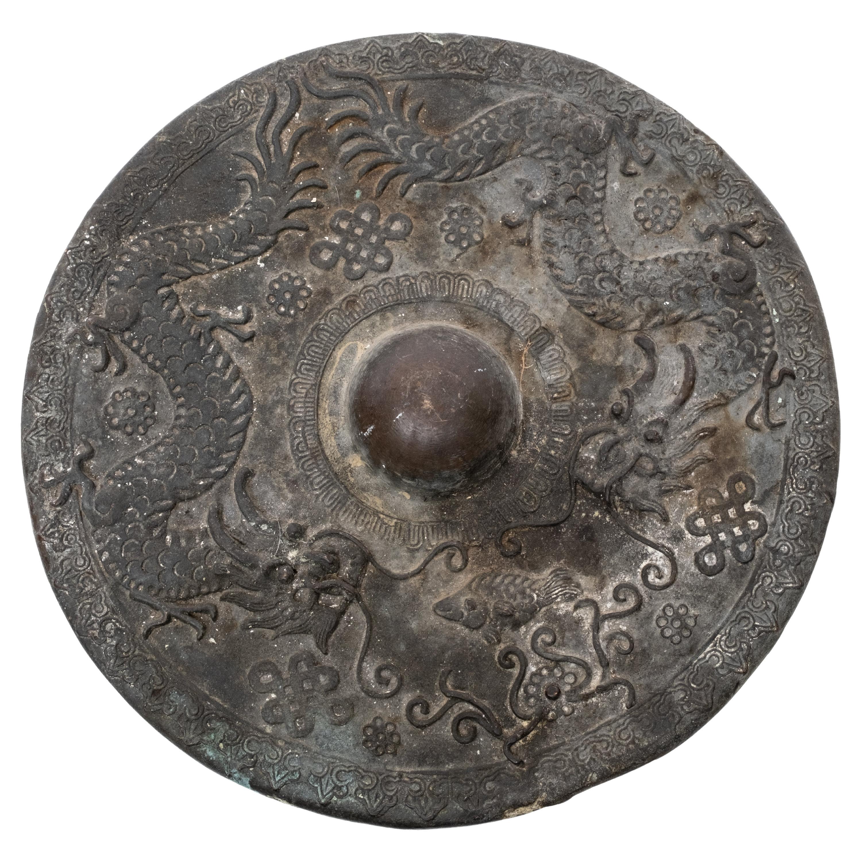 Early 20th Century Antique Chinese Table Gong With Dragon Stand and ...